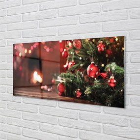 akrylový obraz Vánoční strom ozdoby světla dárky 125x50 cm