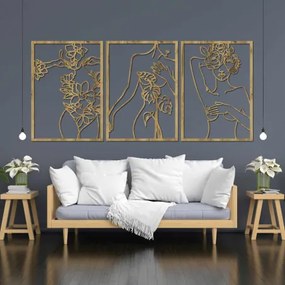 Třídílná nástěnná dekorace ženy – Moderní art umění | SENTOP HDF0480
