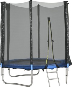 SPORTNOW Outdoor Dětský Trampolína, Průměr 180 cm, Zahradní Trampolína pro Děti se Zabezpečovací Sítí, Polstrované Tyče a Žebříkem, pro Děti, Teenage…
