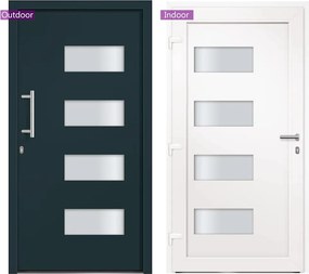 Vchodové dveře hliník a PVC antracitové 100 x 200 cm 3056827