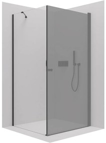 CERANO - Sprchová zástěna Antelo L/P - černá matná, transparentní sklo - 80x190 cm - jednodílná pevná