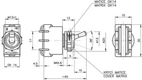 Vypínač Desko 3336-62870 páčkový vestavný 4A 250V bílá matice