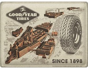 Postershop Plechová cedule: Goodyear - Factories since 1898 - 40x30 cm