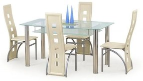 Jídelní stůl Cristalex / Stříbrná a sklo / Čirá