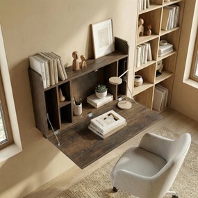 HOMCOM nástěnný psací stůl se skládací deskou a úložným prostorem - 77 x 20 x 51 cm