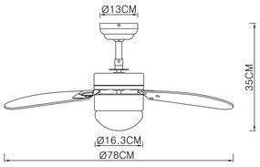 GLOBO RIVALDO 03301 Ventilátor