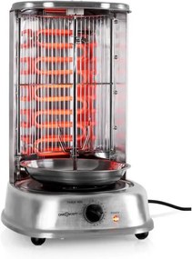OneConcept Kebap Master stříbrný, vertikální gril 1800 W