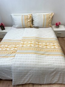 Bavlněné povlečení Angelika gold TiaHome - 1x Polštář 90x70cm, 1x Přikrývka 140x220cm