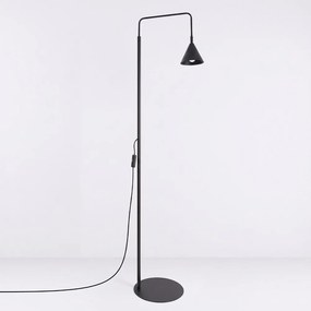 Černá ocelová stojací lampa s ohybatelnou konstrukcí (výška 165 cm) Zylo – Sollux