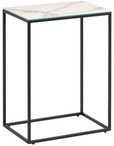 Bílý keramický odkládací stolek Kave Home Rewena 45 x 30 cm