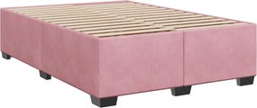 Box spring postel s matrací růžová 140x200 cm samet 3285292