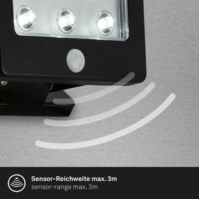 BRI 2276065 LED venkovní svítidlo s čidlem 12 cm 6x0,06W 7lm černá (starý kód: BRI 2276-065) - BRILONER