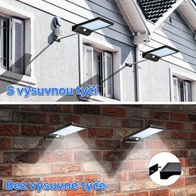 Bezdoteku LEDSolar 36 nástěnná lampa s vysunutím černá, se sensorem, bezdrátové, 2,5 W, studená barva