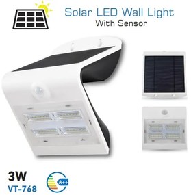 V-TAC solární LED nástěnné svítidlo VT-768 IP65 - bílé
