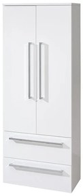 Mereo Mereo, Bino, koupelnová skříňka vysoká, dvojitá 163 cm, bílá, bíla/dub, CN669