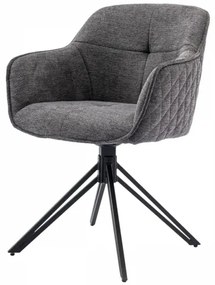 Jídelní konferenční židle tmavě šedá látka kovové nohy černý mat HC-533 GREY2