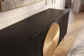 Komoda Solene 180 cm - černá/zlatá