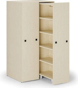 Velkokapacitní skříň s výsuvnými regály, 989 x 846 x 2000 mm, bříza