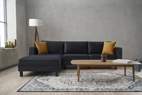 Hanah Home Sametová pohovka KALE antracit levá 825BLC2721