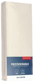 Detexpol Prostěradlo z mikrovlákna 160x200 krémové jednobarevné s elastickým Poly