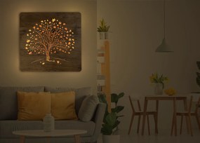 Li-Go "Javor" světelný obraz 230V 62x62 cm provedení povrchu: ořech