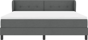 Postel s boxspringem s čelo Tmavě šedá 180 x 200 cm textil 3340039