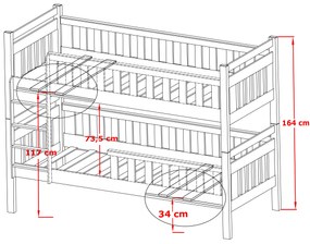 Dětská postel 90 cm Tommy (s roštem a úl. prostorem) (borovice). 1013513