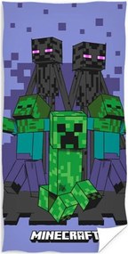 Plážová osuška Minecraft - motiv Enderman Monsters - 100% bavlna, froté s gramáží 300 g/m² - 70 x 140 cm