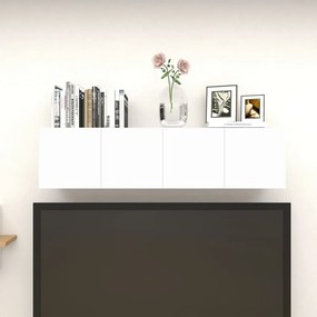 Nástěnné TV skříňky 4 ks bílé a dub sonoma 30,5 x 30 x 30 cm