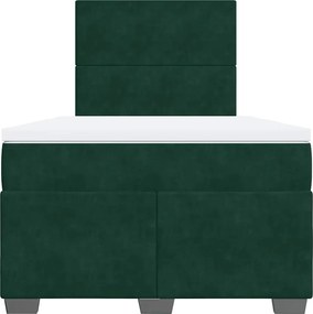 Box spring postel s matrací tmavě zelená 120x190 cm samet 3290855
