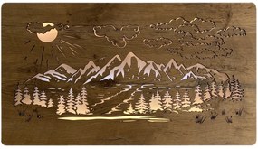 Li-Go "Hory" světelný obraz 230V 80x40cm provedení povrchu: jedle