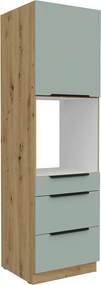 ARIA st | vysoká skříňka 60 DPS-210 3S1F na vestavnou troubu | PREMIUM BOX | 60 cm | ANTI FINGERPRINT povrch | artisan/aquamarine