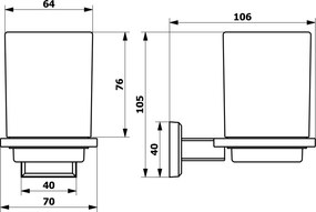 Sapho, COLORADO sklenice, chrom/mléčné sklo