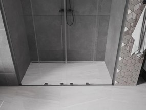 Mexen Velar L Duo, posuvné sprchové dveře do otvoru 180 cm, 8mm čiré sklo, broušený grafit, 871-180-003-02-95