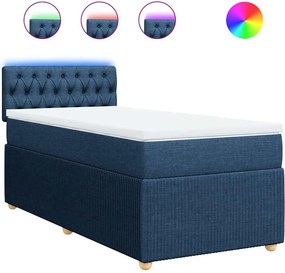 Box spring postel s matrací modrá 90x190 cm textil 3289624