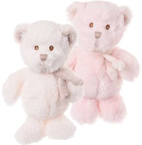 BUKOWSKI Plyšový medvídek Maxime bílý/růžový 1ks, 15 cm