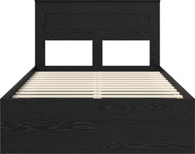 Rám postele s čelo Černá 135 x 190 cm Masivní borové dřevo 3409768