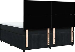 Box spring postel s matrací černá 200x200 cm samet 3292426