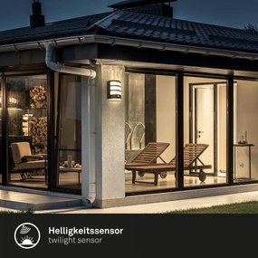 BRI 3795015 LED nabíjecí nástěnné svítidlo, venkovní, pohybové čidlo, soumrakový senzor, IP44, černá - BRILONER