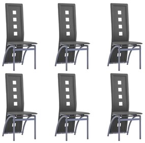 Jídelní židle 6 ks šedé umělá kůže,  3051667