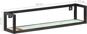 Nástěnné police 2 ks 80 cm masivní recyklované dřevo 320671