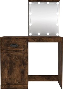 vidaXL Toaletní stolek s LED 90 x 50 x 132,5 cm kompozitní dřevo [816773] Barva: Betonová šedá