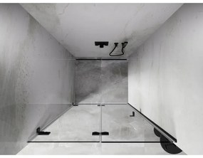 Mexen, Mexen Lunar-F levé sklápěcí sprchové dveře 60 cm, průhledné, pistolově šedá kartáčovaná - 836-060-000-66-00-L