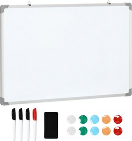 HOMCOM Magnetická tabule se 4 pery, 1 houbičkou, 10 magnety, suché stírání, bílá| Aosom