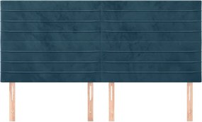 Čelo postele tmavě modré 160x5x118/128 cm sametové 3116530