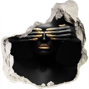 Wallmuralia Fototapeta díra na zeď Žena v černém 75x75 cm