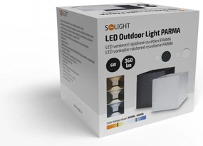 Solight LED venkovní nástěnné osvětlení Parma, 6W, 360lm, 10-110°, bílá