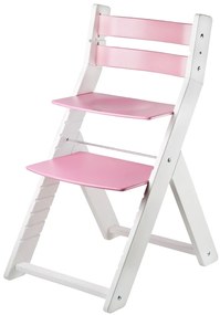 WOOD PARTNER Rostoucí židle pro prvňáčka  SANDY bílá/růžová