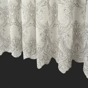 Voálová Luxusní vyšívaná záclona bílá Versailles Silver metráž Ervi 3634-12