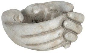 Béžový květináč v designu sepjatých rukou Jointes – 16x15x8 cm